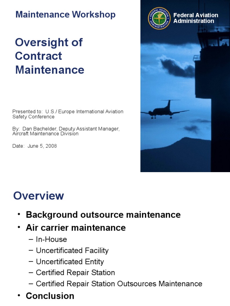 FAA Oversight of Contract Maintenance | PDF | Federal Aviation ...