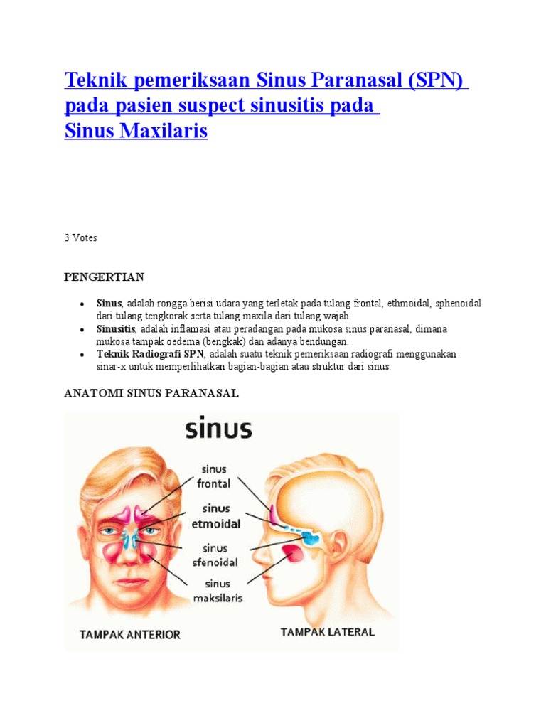Teknik Pemeriksaan Sinus Paranasal | PDF