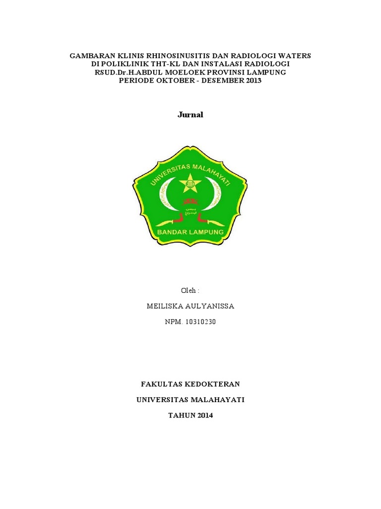 Kesesuaian Diagnosis Rhinosinusitis dan Radiologi Waters | PDF