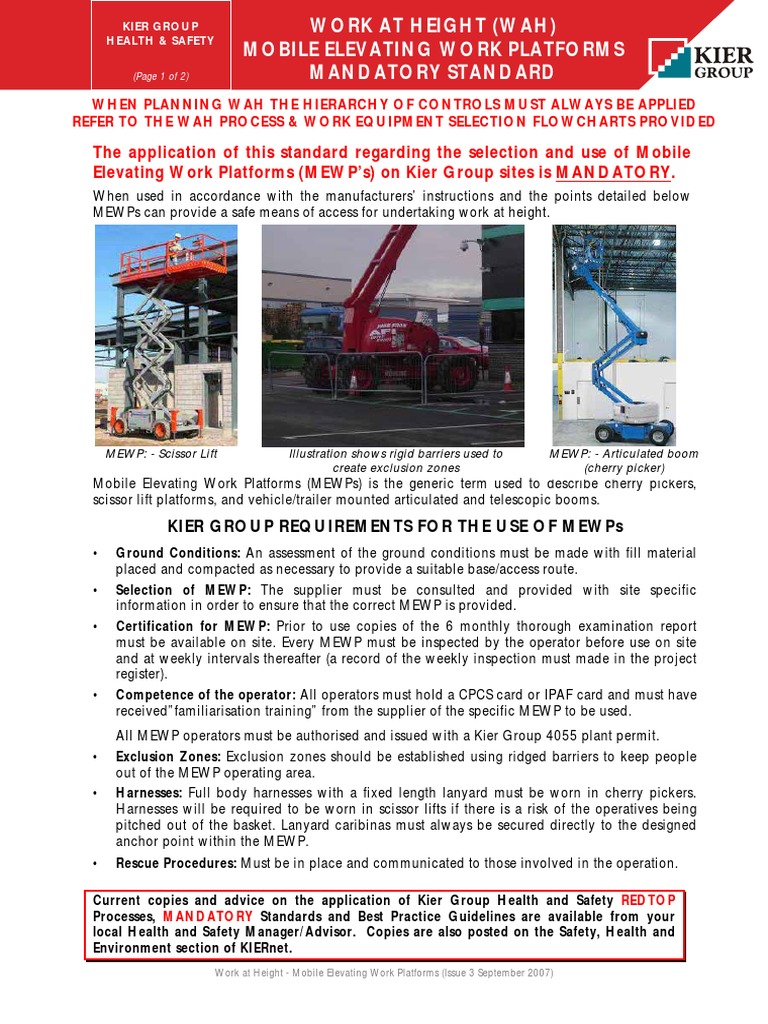 Mobile Elevating Work Platforms (MEWP S) | PDF | Business