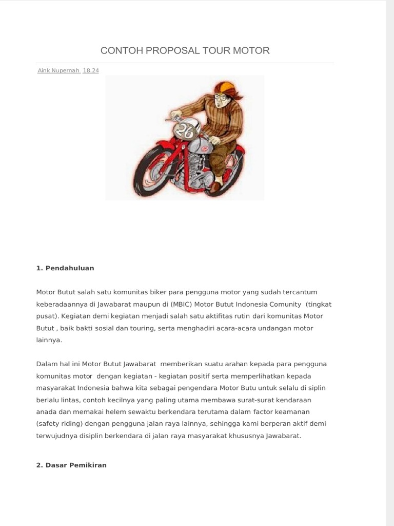 Dokumen - Tips - Contoh Proposal Tour Motor | PDF