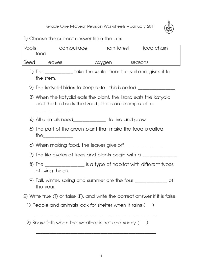 G1 Science Revision | Download Free PDF | Habitat | Plants