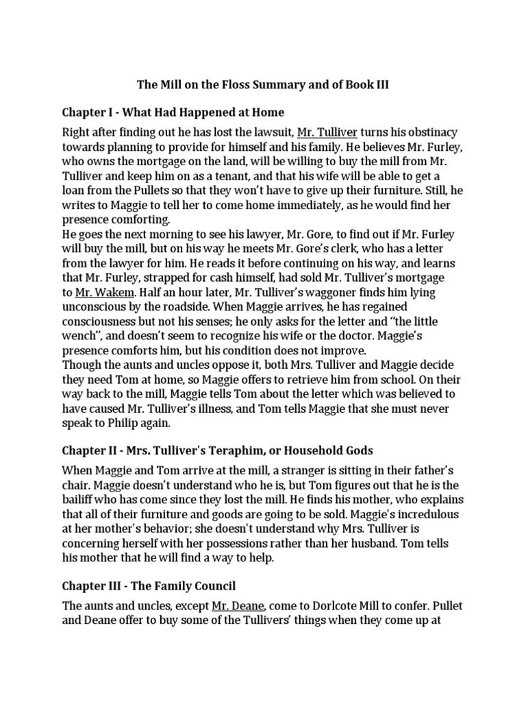 Book-3 Chapter Wise Summary Mill On The Floss | PDF | The Mill On The Floss