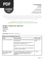 Example Risk Assessment For Motor Vehicle Repair Workshop | PDF | Risk ...