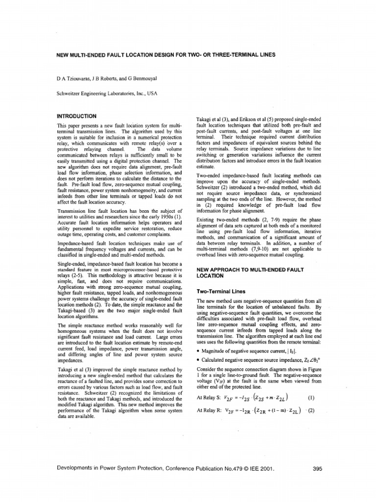 Multi-Ended Fault Location System | PDF | Electrical Impedance | Electric Power Transmission