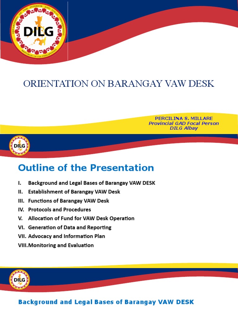 BRGY VAW DESK ORIENTATION Peach | PDF | Capacity Building | Domestic ...