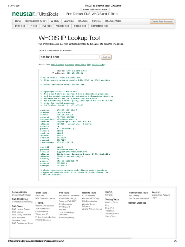 WHOIS IP Lookup Tool | PDF | Domain Name System | I Pv6