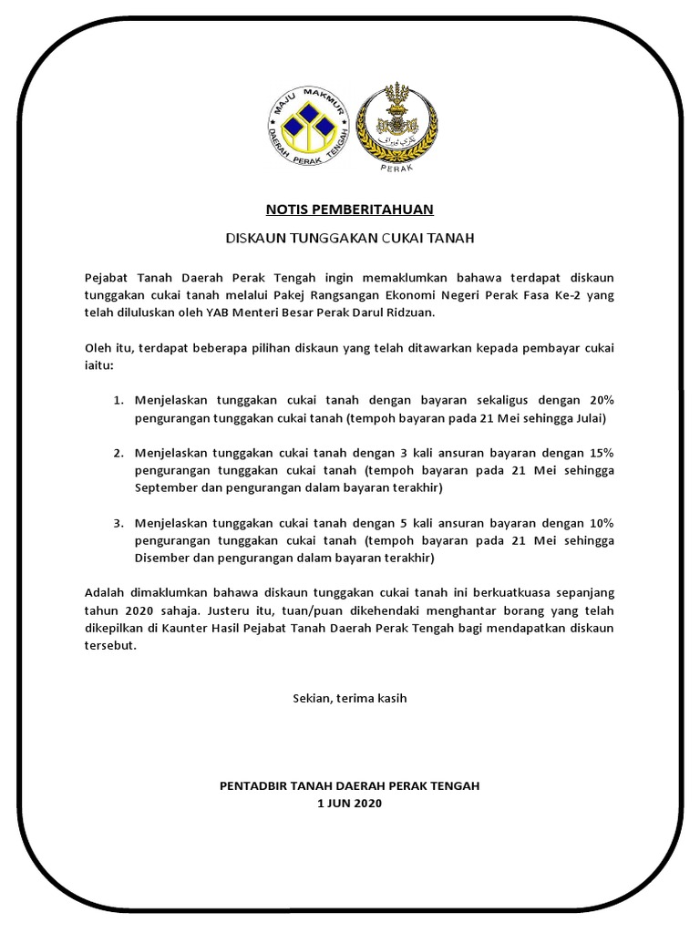 Notis Pemberitahuan | PDF