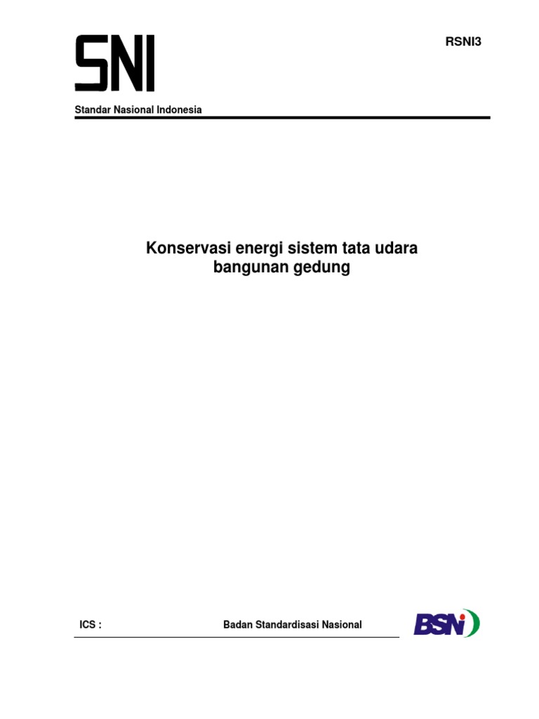 SNI 03 6390 Sistem Tata Udara PDF | PDF
