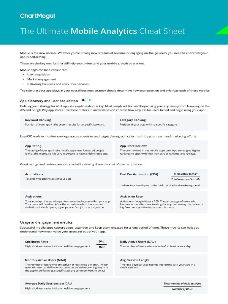 The Ultimate Mobile Analytics Cheat Sheet | PDF | Mobile App | App ...
