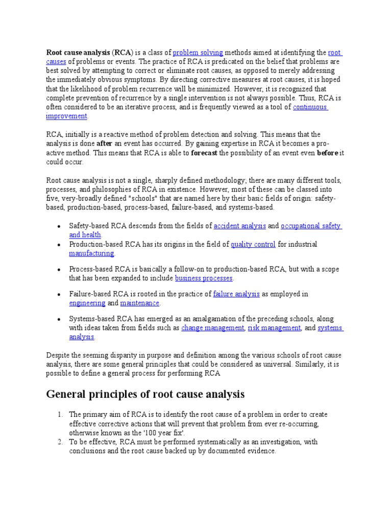 Root Cause Analysis | Download Free PDF | Analysis | Systems Engineering