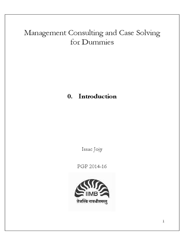 Management Consulting and Case Solving For Dummies | PDF | Outsourcing ...