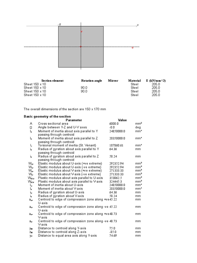 Section Element Rotation Angle Mirror Material E (KN/MM 2) | PDF ...