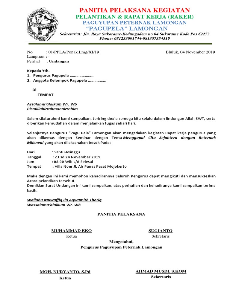 Surat Undangan Raker | PDF