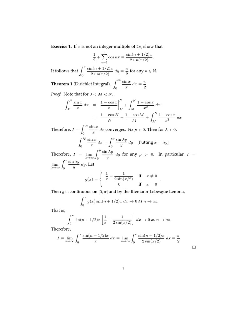 Dirichlet | PDF | Algebra | Mathematical Concepts