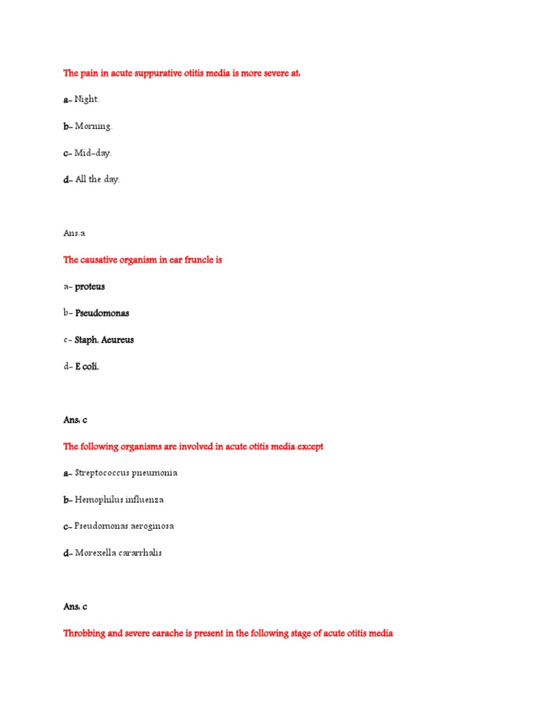 Aom and Ome and Mastoditis | PDF