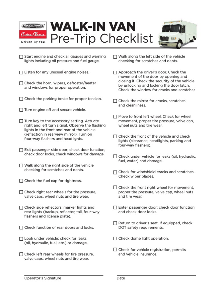 WIV Pre Trip Checklist PDF | PDF | Vehicles | Vehicle Parts