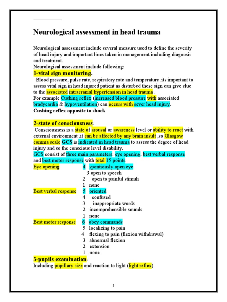 A Comprehensive Guide to Neurological Assessment in Head Trauma ...