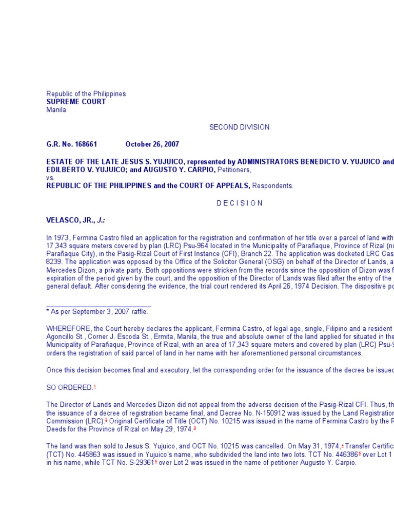 Yujuico Vs Republic | PDF | Res Judicata | Lawsuit