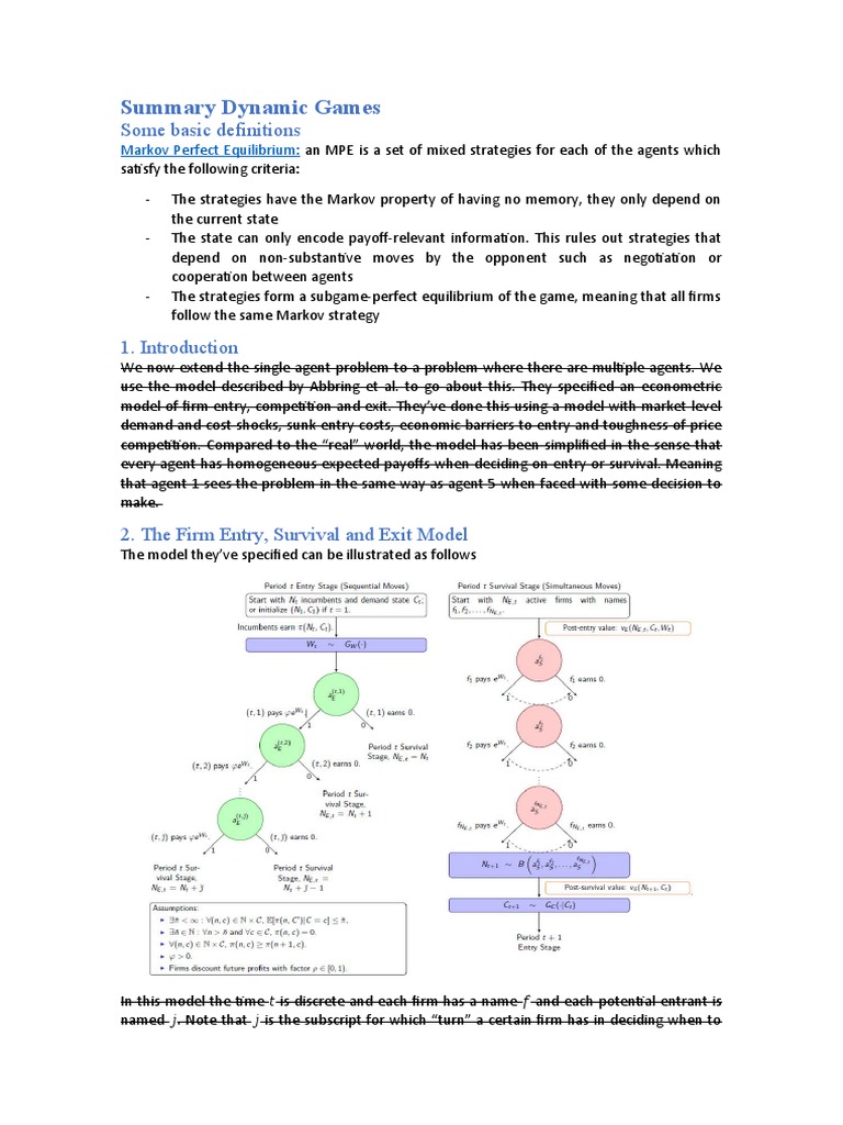 Markov Perfect Equilibrium in Dynamic Games | PDF | Economic ...