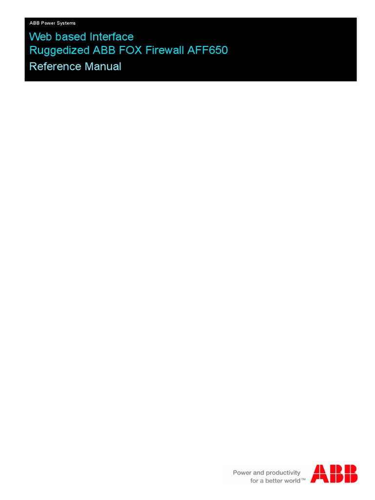 Reference Manual: Web Based Interface Ruggedized ABB FOX Firewall ...