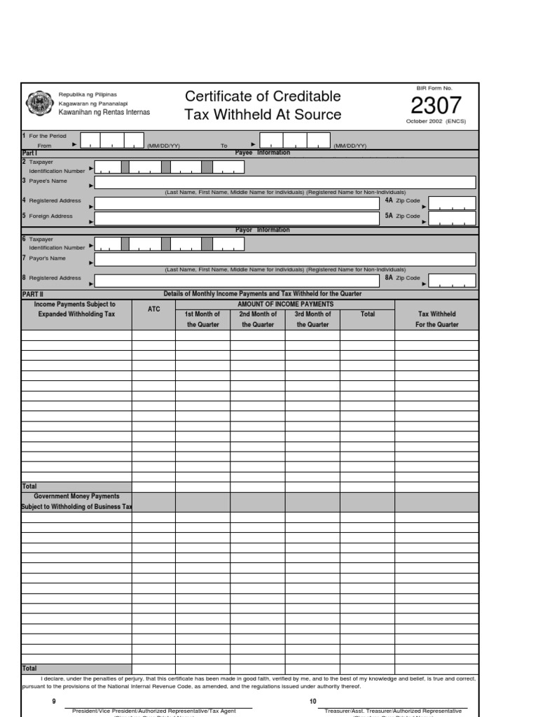 2307 | Value Added Tax | Withholding Tax