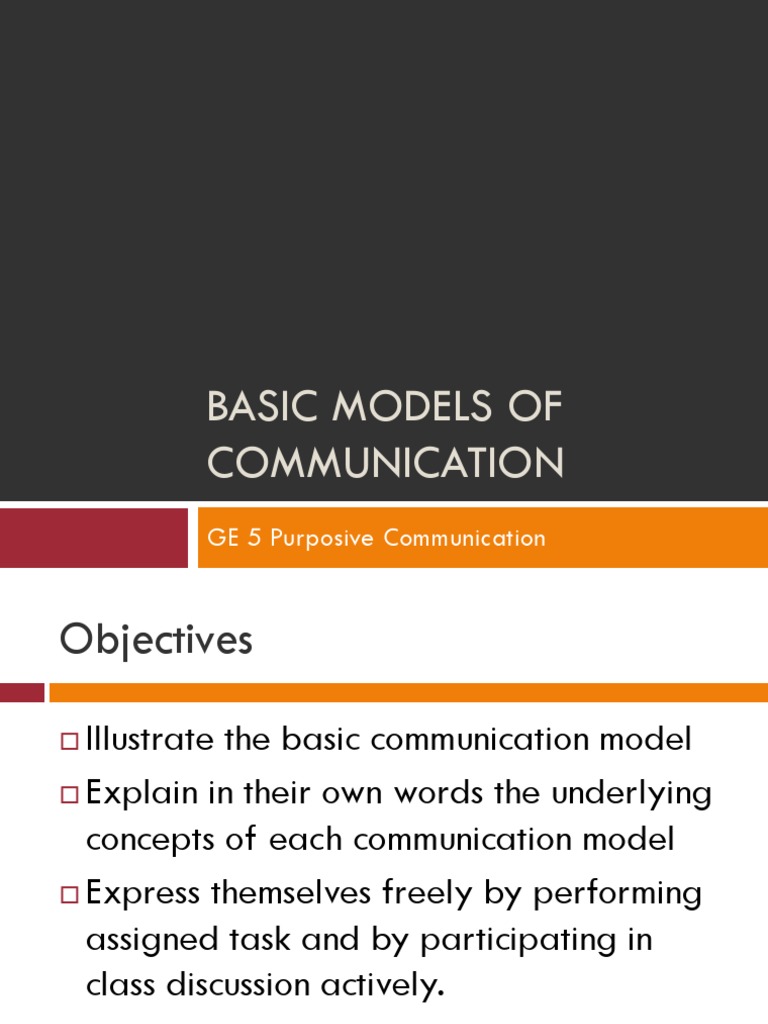 Basic Models Of Communication Pdf Communication Psychological