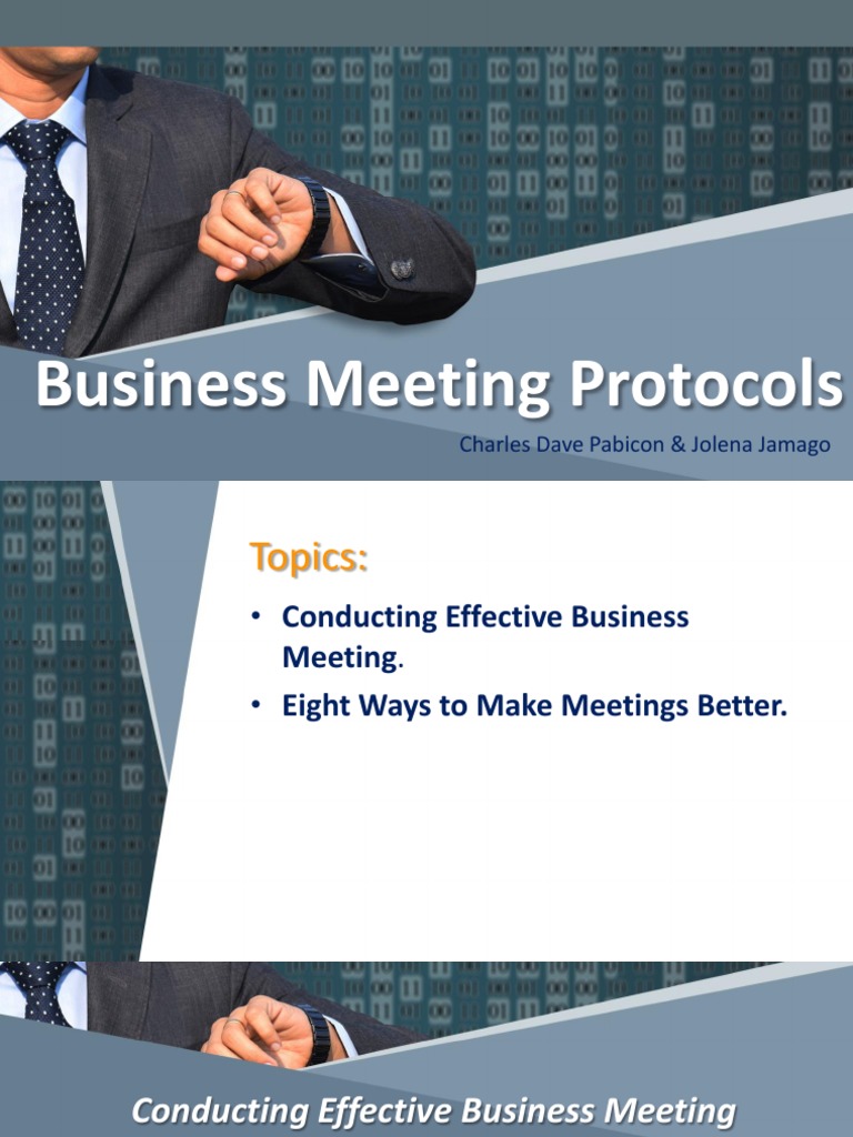 Effective Business Meeting Tips | PDF