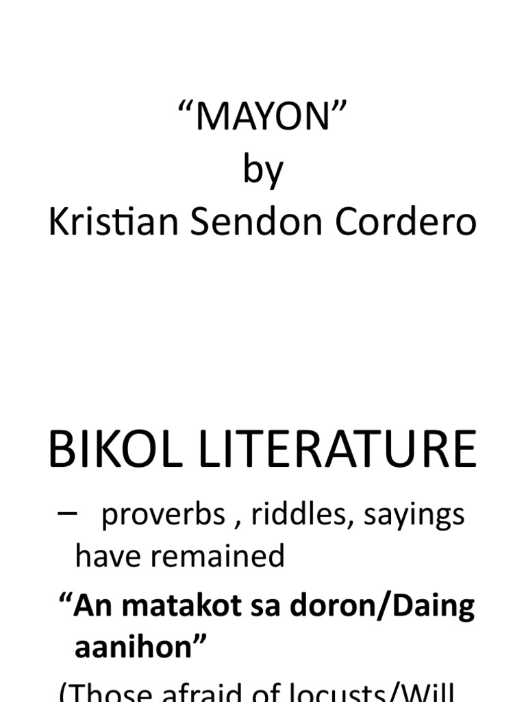 Mayon by Kristian Sendon Cordero | PDF