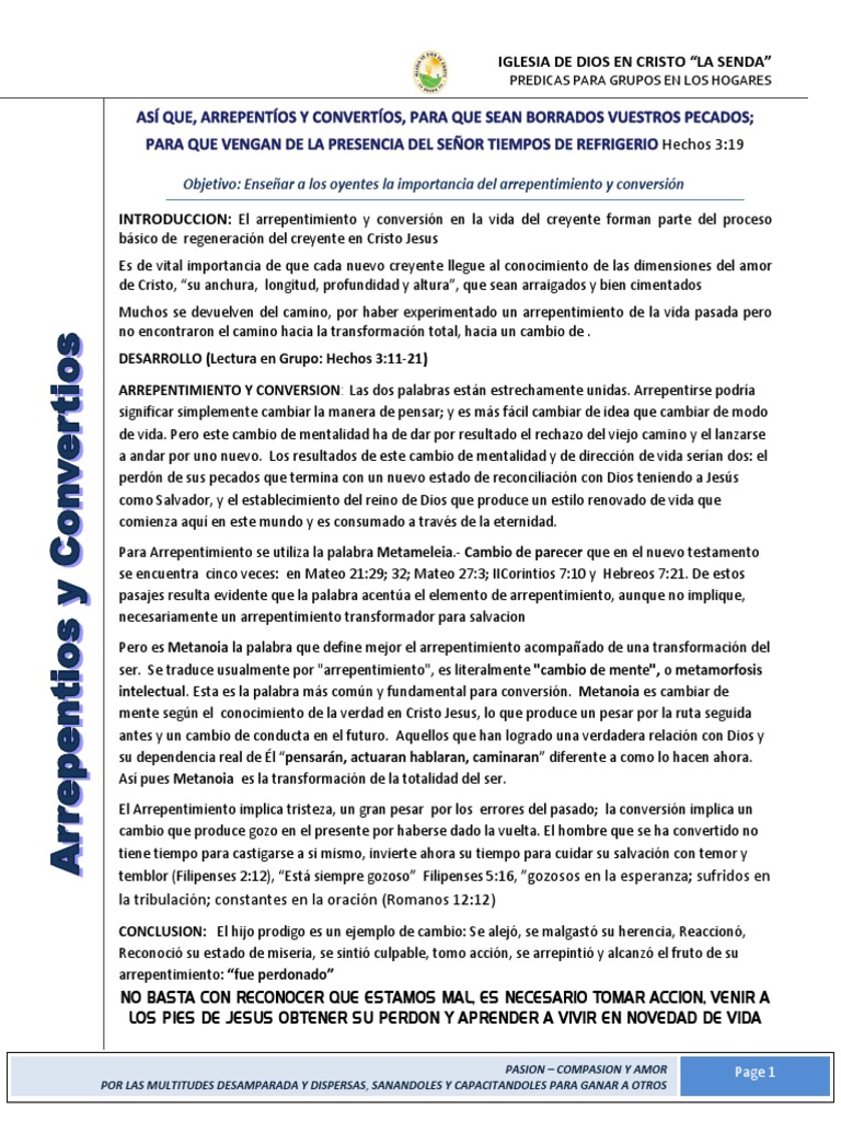 Arrepentios y Convertios | PDF | Jesús | Comportamiento religioso y ...