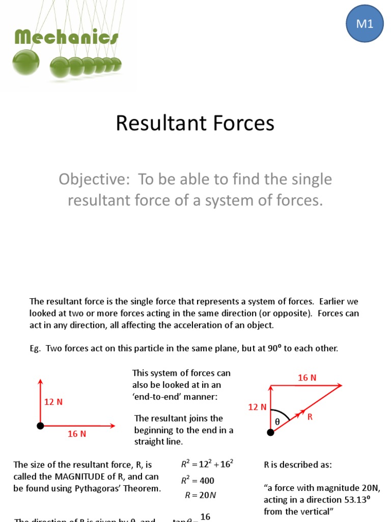 M1-06 - Resultant Forces | PDF | Trigonometry | Force