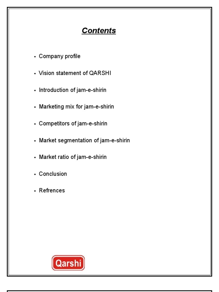 Brief Report On Jam-E-Shirin | PDF | Retail | Marketing