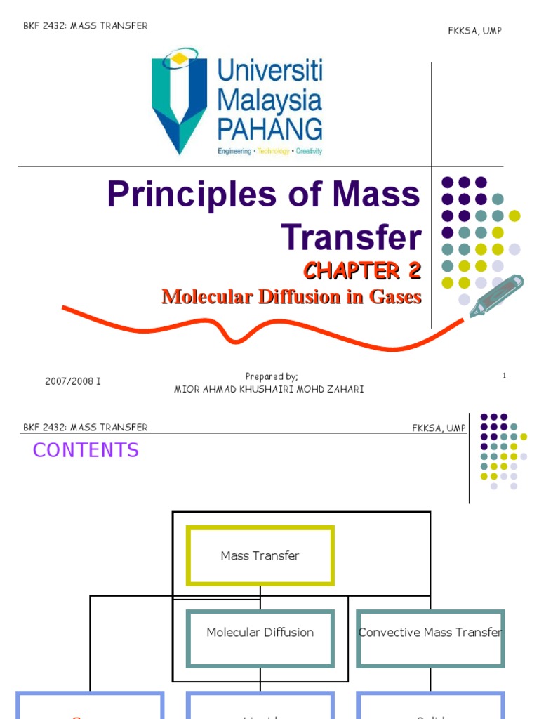 CHAPTER 3a MOLECULAR DIFFUSION IN GAS | PDF | Diffusion | Mass Transfer
