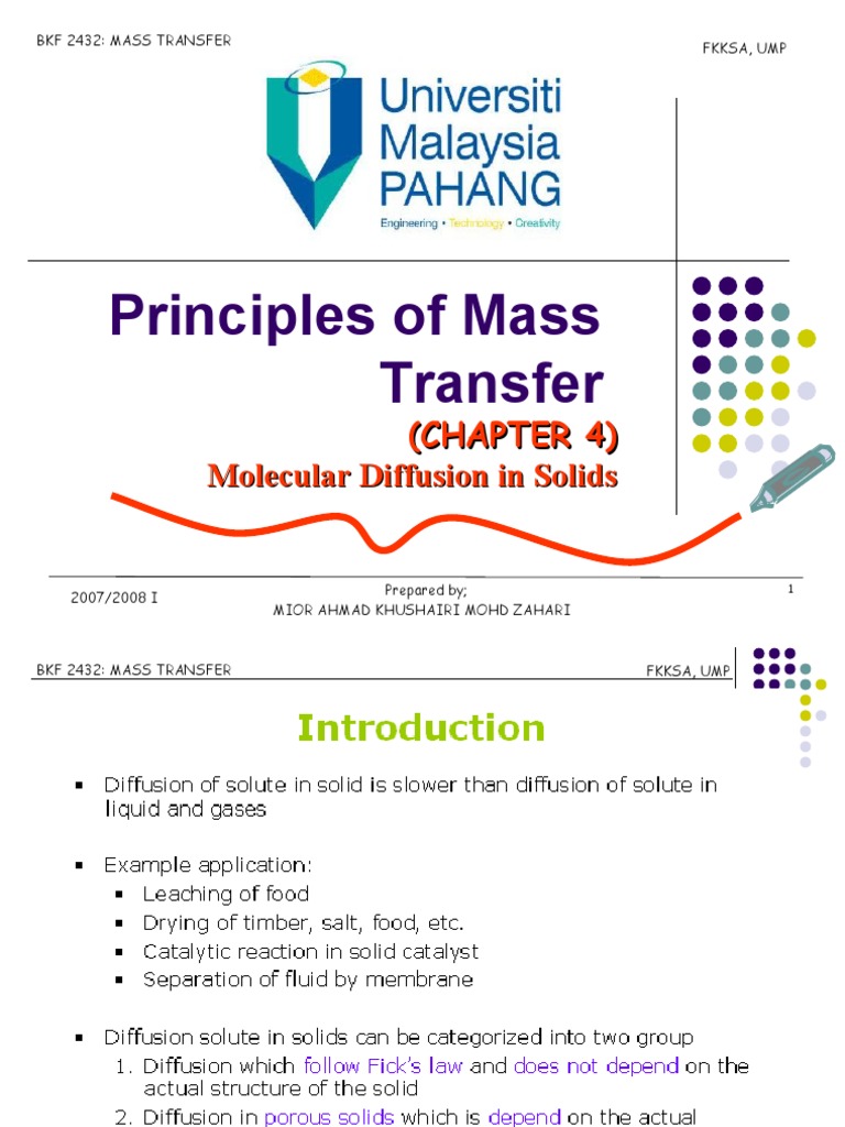 CHAPTER 3c MOLECULAR DIFFUSION IN SOLIDS | PDF | Solution | Diffusion
