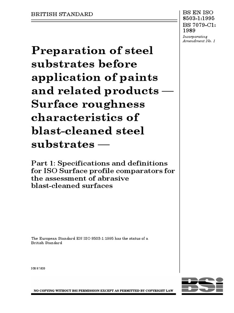 Iso 8503 1 1995 | PDF | Surface Roughness | Abrasive