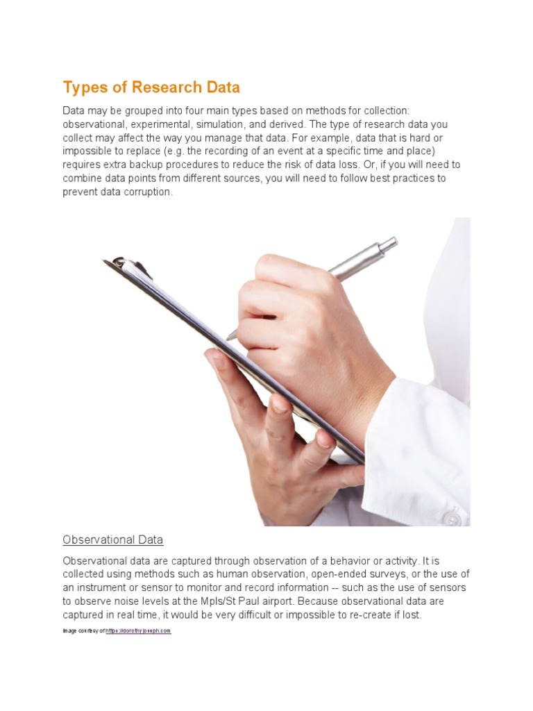 Types of Research Data | PDF