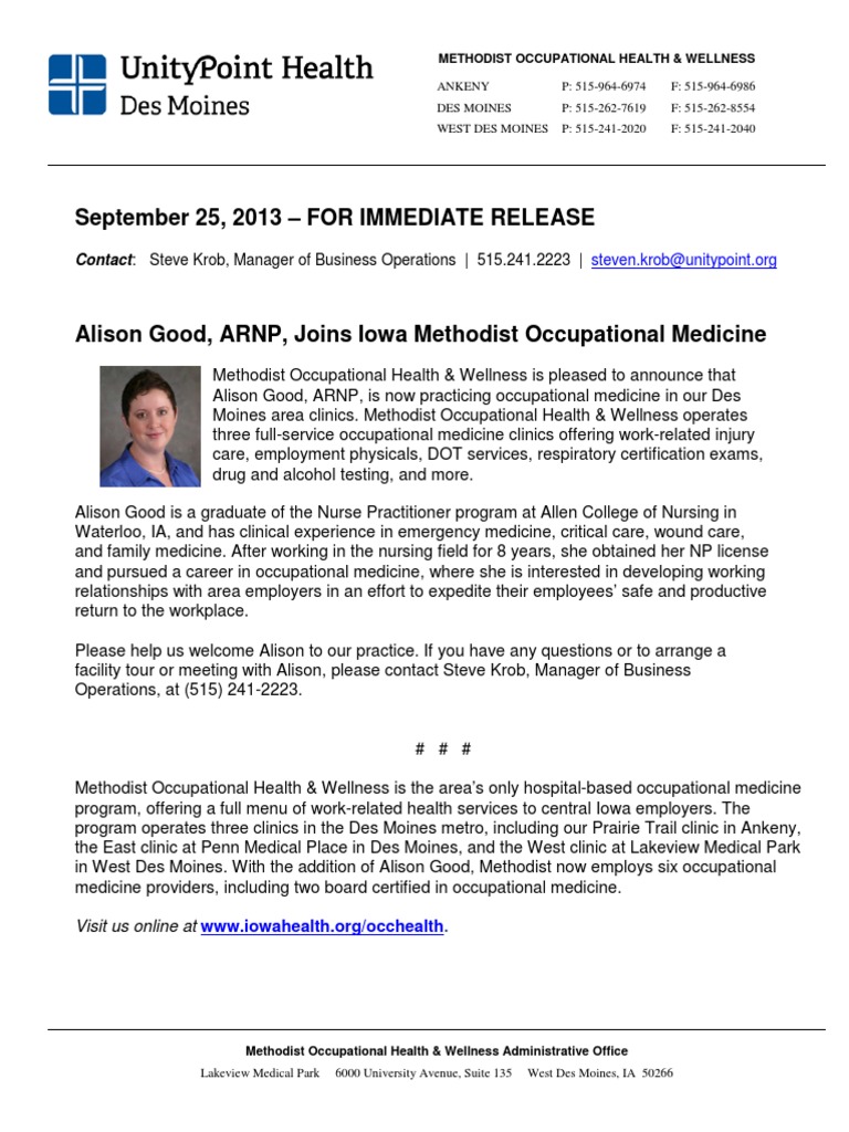 Release Alison Good | PDF | Nurse Practitioner | Nursing