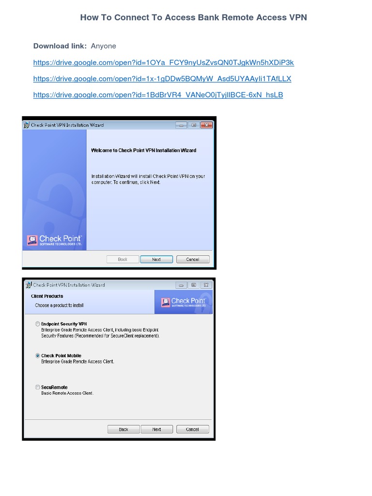 How To Connect To Access Bank Remote Access VPN: Download Link: Anyone ...