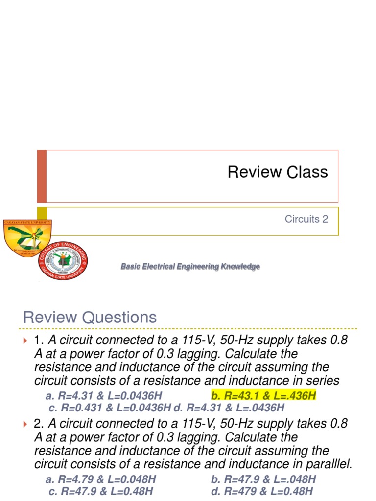 Circuits-2 Review B PDF | PDF | Electrical Impedance | Electrical Network