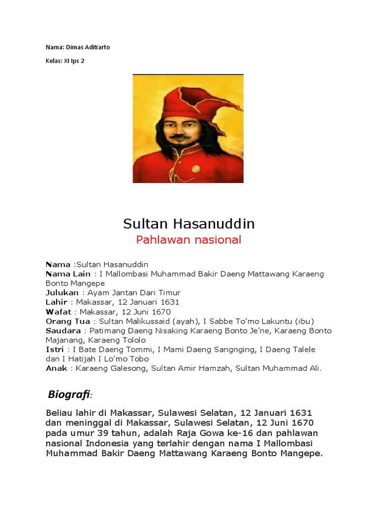 Biografi Sultan Hasanudin | PDF