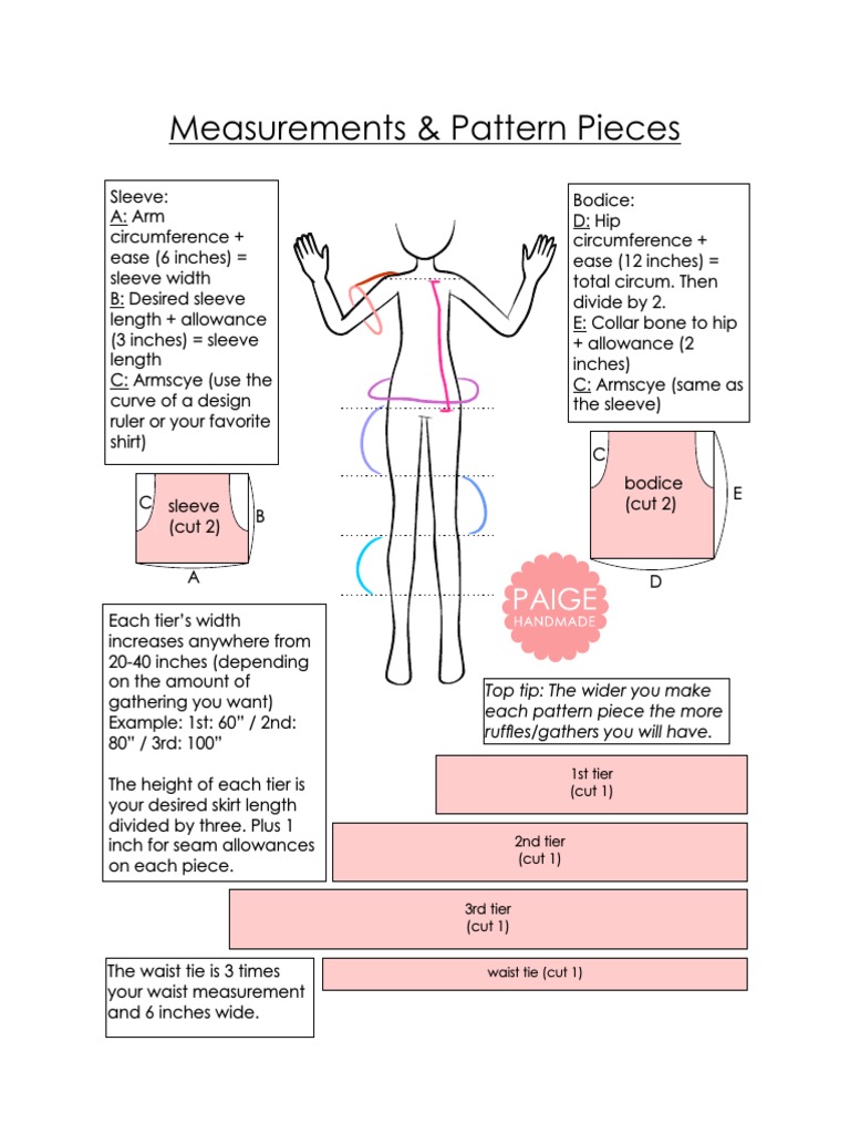 Measurements & Pattern Pieces: Top Tip: The Wider You Make Each Pattern ...