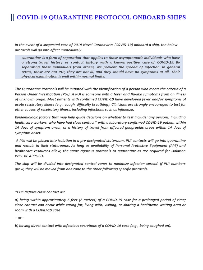 Covid-19 Isolation Protocol - en | PDF | Quarantine | Personal ...