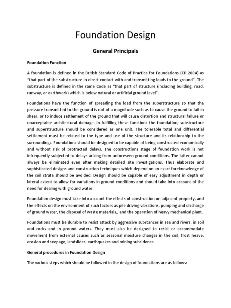 Foundation Design Principles and Practices | PDF | Deep Foundation ...