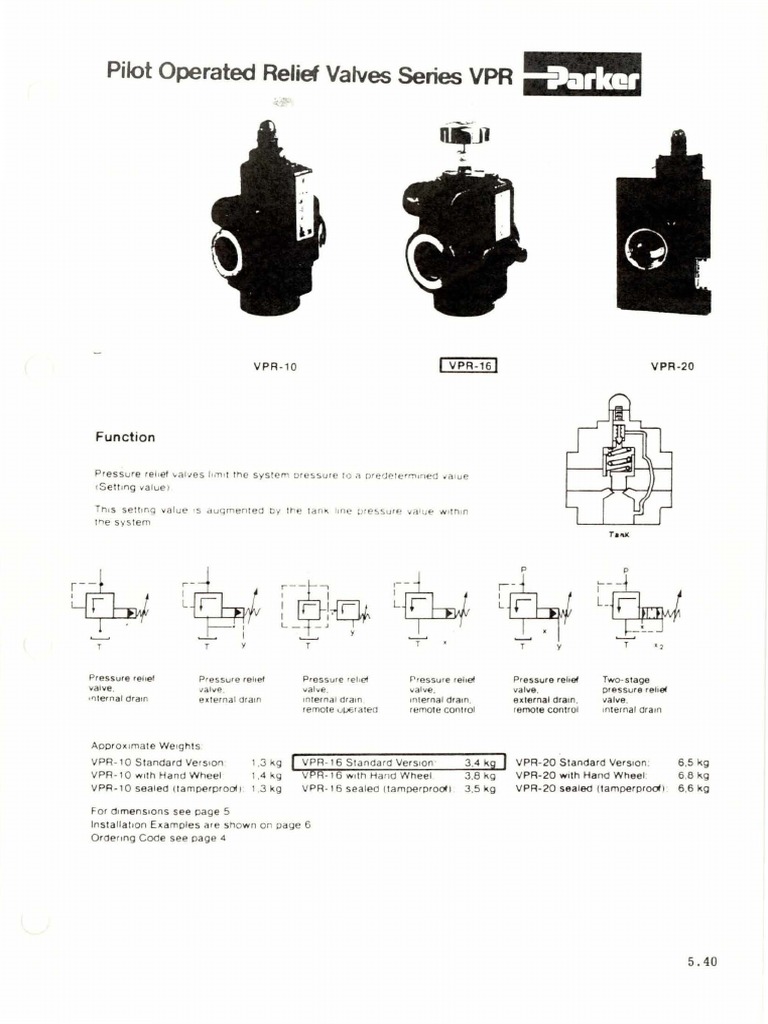Cross-Over Relief Valve (VPR-16) | PDF | Gases | Liquids