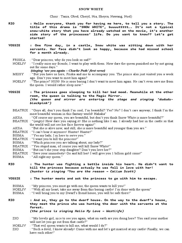 Snow White New Script | PDF | Snow White