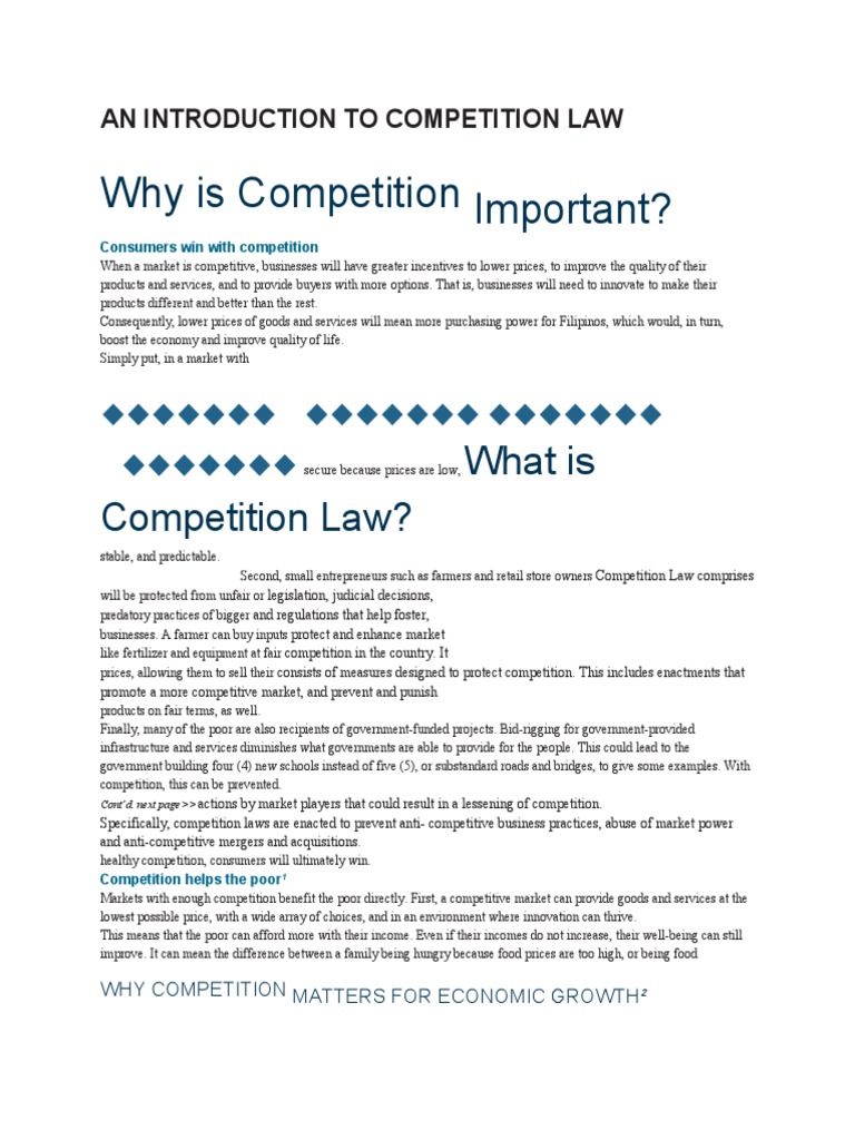 Why Is Competition Important? | PDF | Competition | Competition Law