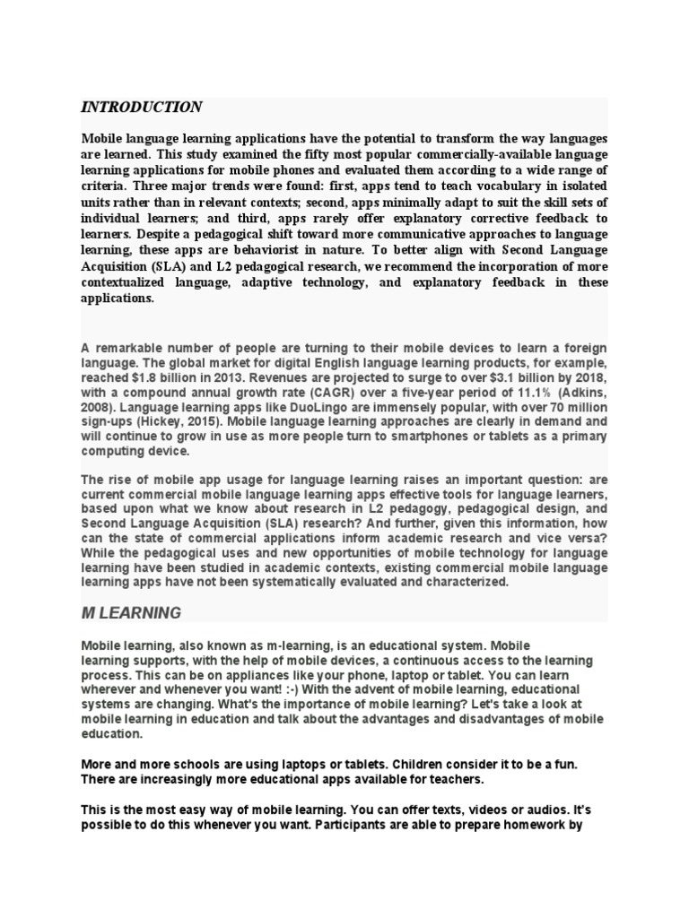 M Learning | PDF | Mobile App | Mobile Phones