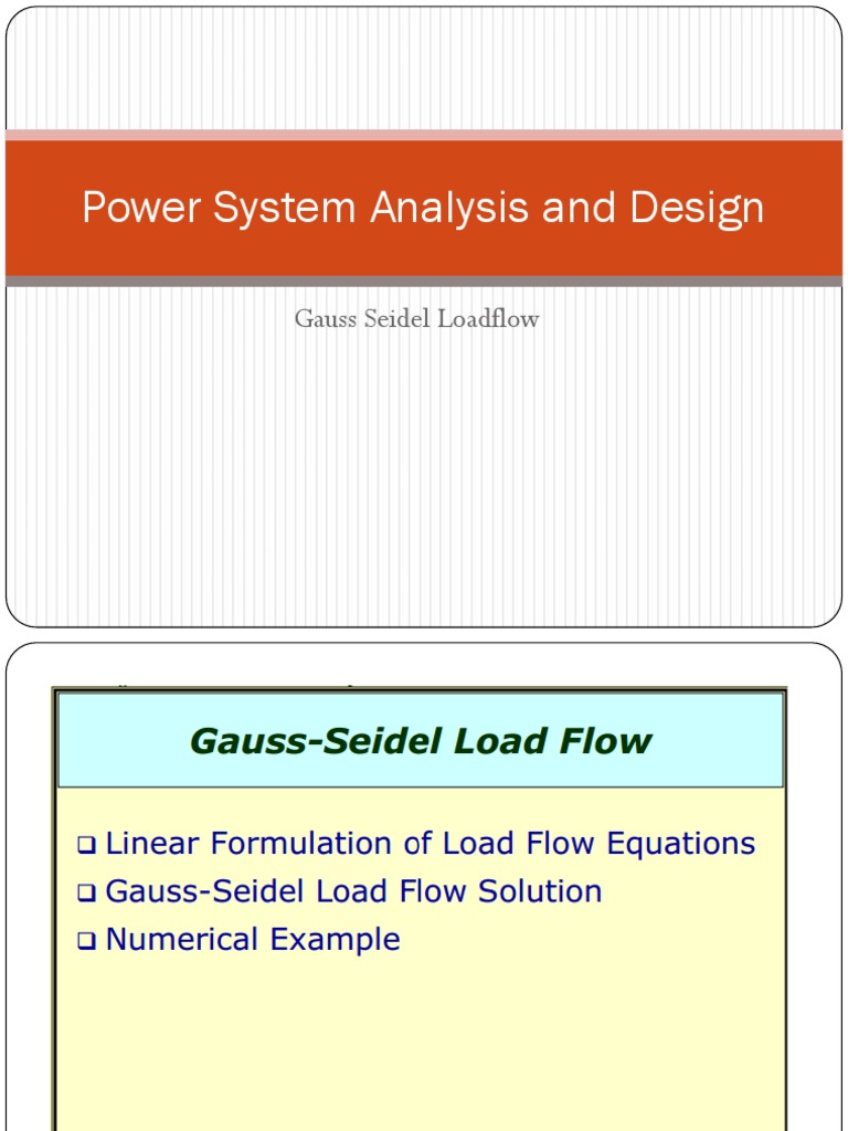 Notes 11 Gauss Seidel Load Flow Pdf 