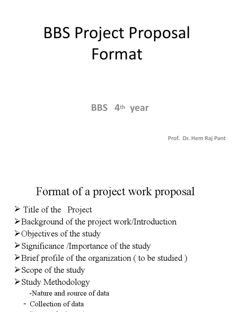 BBS Project Proposal Format | PDF