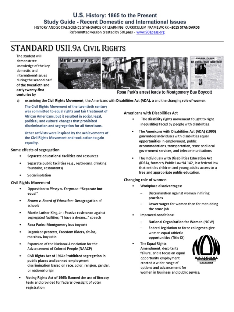 Us2-9a Study Guide | PDF | Americans With Disabilities Act Of 1990 ...